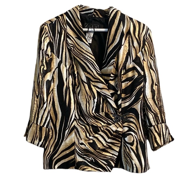 Alex Evenings | Jackets & Coats | Alex Evenings Animal Print Jacket ...